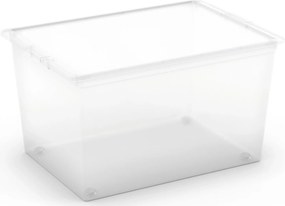 Kis Úložný box s kolečky a víkem C Transparent XL, 30,5 x 55 x 38,5 cm