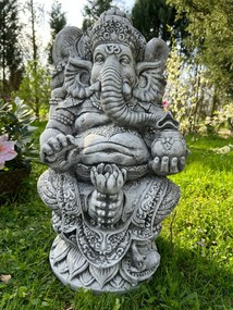 Zahradní Betonová Figura Slon Ganesha Působivá figurka božstva 62 cm 57 kg