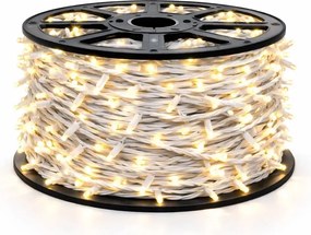 Eco Fix LED světelný řetěz, venkovní, 80 m, teple bílá, 800 diod, bílý kabel, IP67, cívka