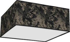 Stropní svítidlo Satino Square, 1x černé/zlaté textilní stínítko, (bílé plexisklo), (50 cm)