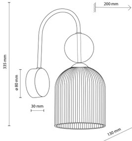 Nástěnné svítidlo SOPHIA 1xE14/10W/230V černá/kouřová béžová