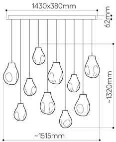 Bomma Soap skleněné závěsné svítidlo 10x Barva: Frosted (matná bílá)