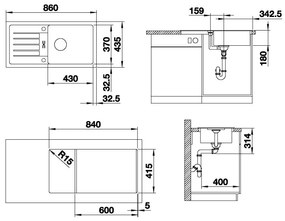 Dřez Blanco Favum XL, antracit