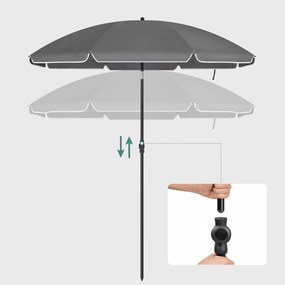 Slunečník SOLARA, Ø160 cm, šedá SongmicsHome