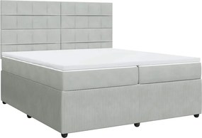 Box spring postel s matrací světle šedá 200x200 cm samet 3294730