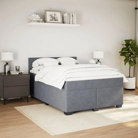 Box spring postel s matrací tmavě šedá 160x200 cm samet 3286355