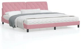 Rám postele s čelem růžový 200x200 cm samet
