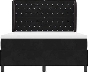 Postel s boxspringem s matrací s čelo Černý 200 x 160 cm samet 3340882