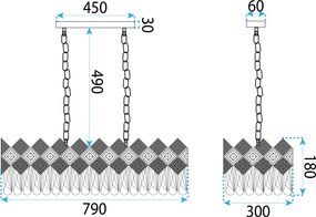 Toolight Toolight, stropní svítidlo 8xE14 APP1539-12CP80, zlatá lesklá, OSW-05170