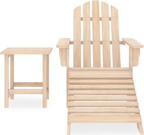 Zahradní židle Adirondack s podnožkou a stolkem masivní jedle 315932