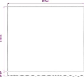 Náhradní plachta na markýzu modrá a bílá 300 x 250 cm polyesterová 141010