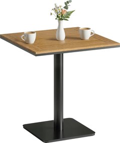 Outsunny čtvercový balkonový stůl 70 × 70 cm — výška 74 cm, WPC dřevěný vzhled a kovový rám, nosnost 30 kg — přírodní dřevo | Aosom