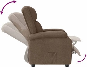 Polohovací křeslo hnědé textil 340183