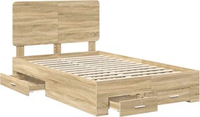 Rám postele s čelo Sonoma dub 120 x 200 cm Kompozitní dřevo 3412803