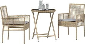 Zahradní bistro set 3 ks Béžová polyratan 3334965