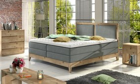 Luxusní box spring postel Belezza 160x200, šedá - AKCE