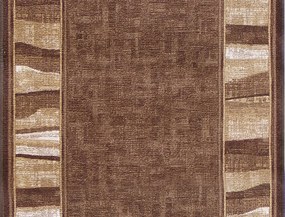 Protišmykový behúň na mieru Linea 44, šíre 100 cm, hnedá, chodba / predsieň, Associated Weavers