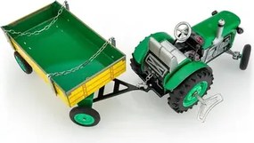 KOVAP Traktor Zetor s valníkem zelený / Kov / Na klíček / Měřítko 1:25