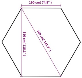 Šestiúhelníkový party stan s 6 stěnami krémově bílý 3,6 x 3,1 m - Default Title