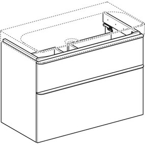 Geberit Smyle Square Koupelnová skříňka pod umyvadlo 88,4 cm, bílá 500.354.00.1