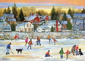 EUROGRAPHICS Puzzle Večerní bruslení / 1000 dílků / 68 × 48 cm