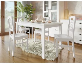 Jídelní stůl se 4 židlemi AL22, Barva dřeva: dub artisan - L, Barvy nožiček: Bíla