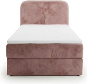 Čalouněná postel boxspring FORENA 90x200 cm starorůžová Matrace: Matrace Bonell pružinová