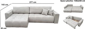 Rohová rozkládací sedací souprava do L VERSO, 277 cm, s úložným prostorem Roh pohovky: Pravý roh, Barva látky Sawana: Černá (Sawana 14)