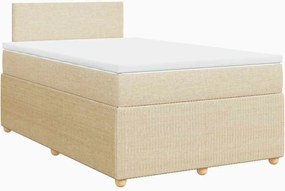 Box spring postel s matrací krémová 120x190 cm textil 3289693