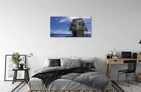 Obraz na skle Mořská oblačnosti loď 125x50 cm