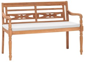 vidaXL Lavice Batavia s poduškou 120 cm teak