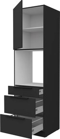 ARIA cc | vysoká skříňka 60 DPS-210 3S1F na vestavnou troubu | PREMIUM BOX | 60 cm | ANTI FINGERPRINT povrch | černá