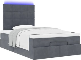 Osmanský rám postele s matracemi tmavě šedá 120x190 cm samet 3314307