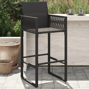 Zahradní barové židle 2 ks černé polyratan,  368702