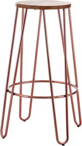 Barová stolička z jilmového dřeva v přírodní barvě/v růžovo zlaté barvě (výška sedáku 75 cm) District – Premier Housewares