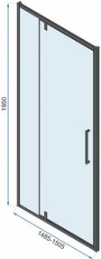 3-stěnný obdélníkový sprchový kout REA RAPID SWING 70/dveře x 90/zástěna cm, černý