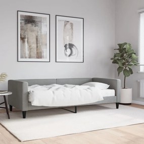 Válenda s matrací světle šedá 90 x 200 cm textil 3196560