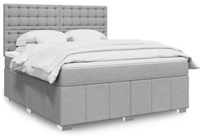 Box spring postel s matrací světle šedá 180 x 200 cm textil 3291761