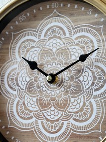 Přírodně - krémové nástěnné hodiny Mandala – 40*7*50 cm / 1*AA