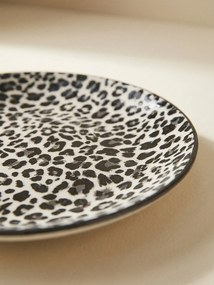 Sinsay - Keramické talíře s leopardím vzorem 2 pack - černá