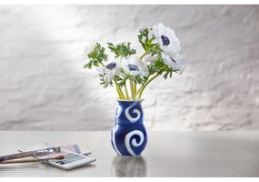 Modrá ručně malovaná váza z kameniny Tulle – Kähler Design