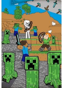 Carbotex Dětské povlečení Minecraft Time to Mine, 140 x 200 cm, 70 x 90 cm