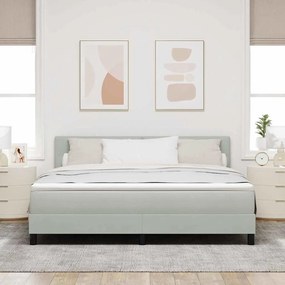 Postel s boxspringem s čelo Světle šedá 180 x 200 cm samet 3339188