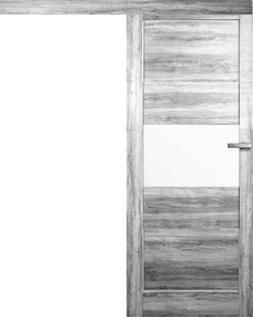 posuvné interiérové dveře na stěnu vasco doors TEO model 3 Průchozí rozměr: 70 x 197 cm, Orientace dveří: Levé dveře, Dekor: Dub Aljaška