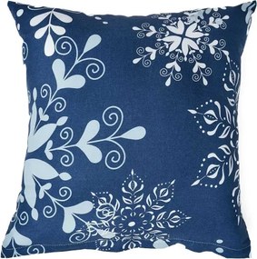 DADKA Bavlněné povlečení Snowflakes tmavě modré 240x220, 2x70x90 cm