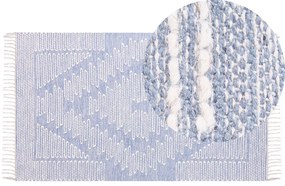 Bavlněný koberec 80 x 150 cm modrý/bílý ANSAR Beliani