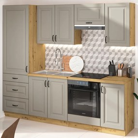 STILO ac | horní skříňka 60x60 GN-72 1F (45°) rohová s policemi | 60x60 cm | UNI dvířka | artisan/světle šedá