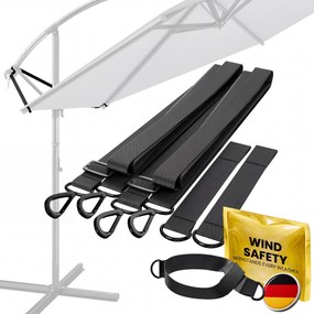 Kingsleeve Protivětrný set pro konzolový slunečník – s kovovými háky, nastavitelný