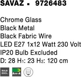 Závěsné svítidlo NOVA LUCE SAVAZ E27 9726483 bez žárovky