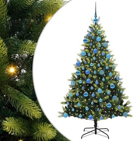 Umělý skládací vánoční stromeček 300 LED Zelená 180 cm PVC a PE 3395998